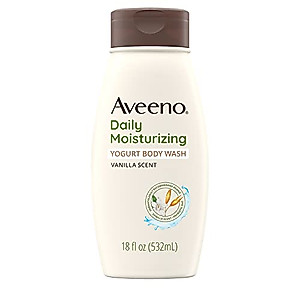 Aveeno Daily Moisturizing Yogurt Body Wash with Soothing Prebiotic Oat & Vanilla Scent, Gentle Daily Body Cleanser Nourishes Dry Skin With Moisture, Paraben, Soap & Dye-Free, 18 fl. oz (Pack of 3)