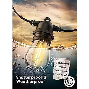 Brightown 25 Pack LED S14 Replacement Light Bulbs, Shatterproof E26 Medium Base Edison Vintage Bulbs Equivalent to 11 W, Fits for Commercial Outdoor Patio Garden Vintage Lights, 2700K, Warm White
