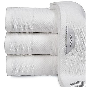Maura Premium Hand Towels 100% Cotton 16x30 Oversized Ultra Absorbent Quick Dry Soft Towels for Bathroom Extra Large Hand Towels, White