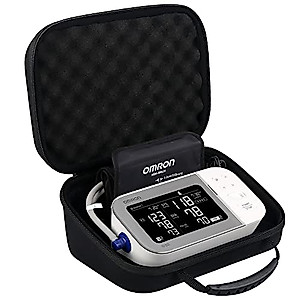 BOVKE Hard Carrying Case for OMRON Platinum BP5450 OMRON Gold BP5350 OMRON 7 Series BP7350 OMRON 10 Series BP7450 Wireless Blood Pressure Monitor, Extra Room fits Premium Upper Arm Cuff, Black