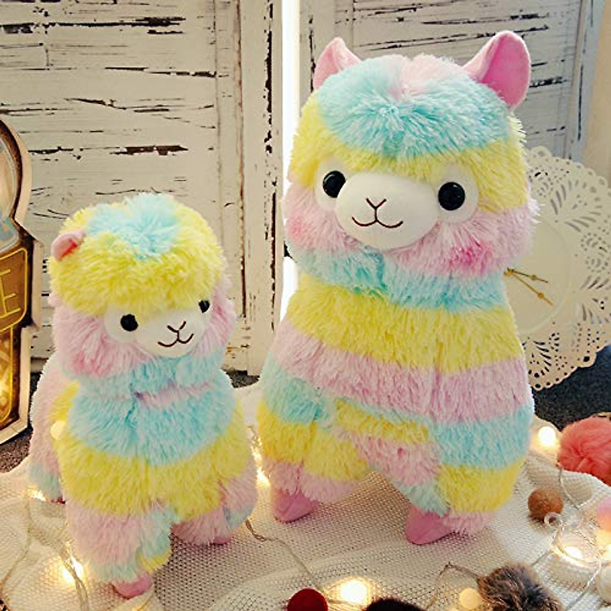 13.8" Soft Llama Stuffed Animal Toy - Rainbow Llamacorn Alpaca Plush Animals Toy Cute Llama Doll Rainbow Alpaca Doll Alpaca Plush Toy Pillows stuffed llama large Adorable Birthday Gift (13.8inch)
