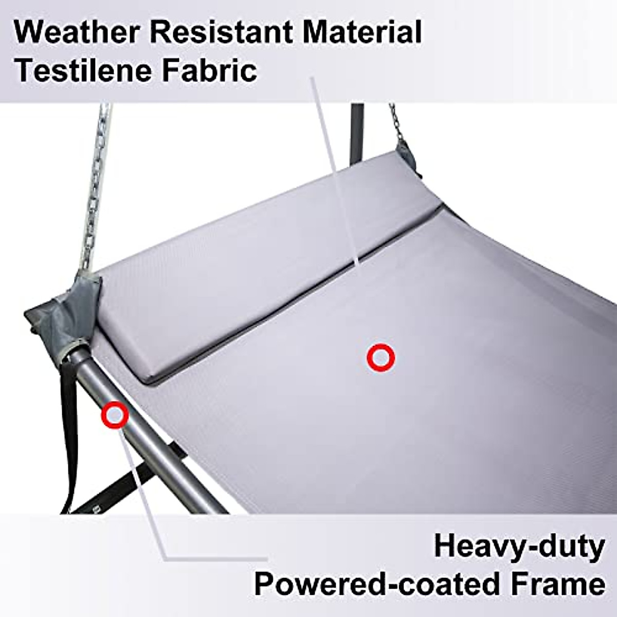 Hammock Swing Hanging Bed, Outdoor Swing with Canopy for Garden, Patio, Backyard, Porch,7.6'L x 4.5'W x 6.7'H