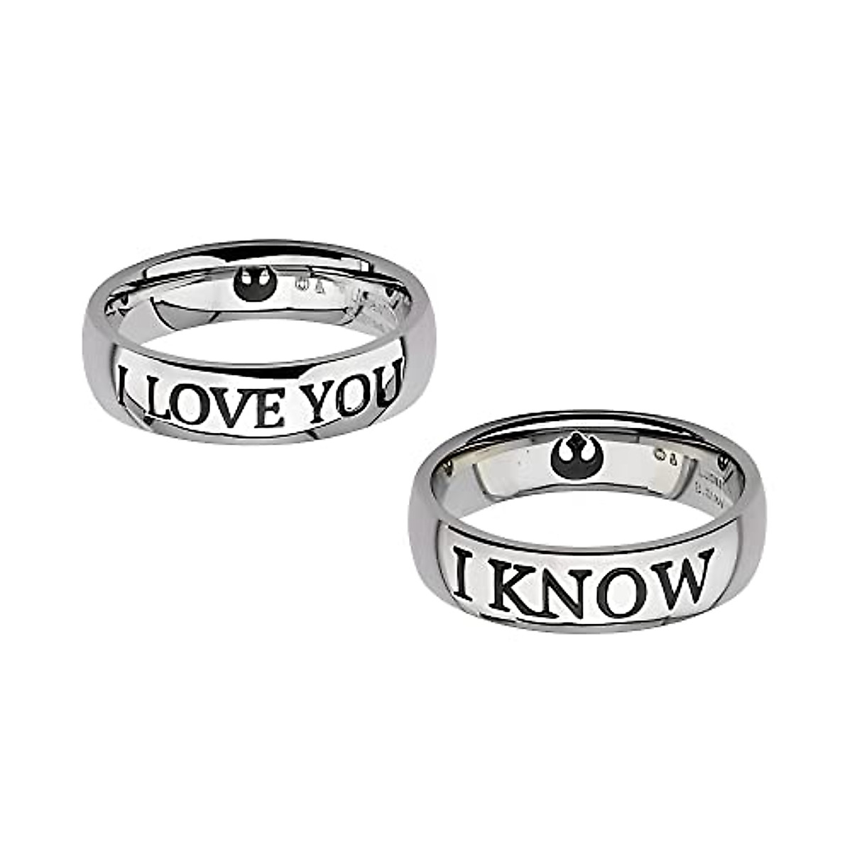STAR WARS "I Love You/I Know Ring Set, Women's Size 7, Men's Size 10