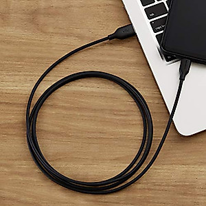 Amazon Basics Fast Charging 3A USB-C2.0 to USB-A Cable (USB-IF Certified) - 6-Foot, Black, Laptop