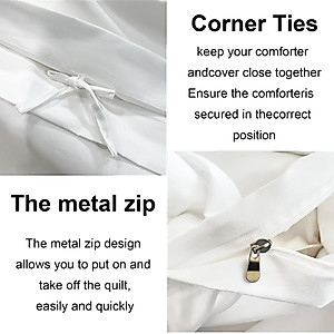 Zpryzmia Topographic Duvet Cover Set Bedding 3 Pieces, Soft Washed Microfiber, Abstract Line Comforter Cover, 1 Duvet Cover and 2 Pillow Shams, with Zipper Closure (Twin Size, 68”x90”), White