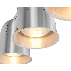 Kratos 31M-005 Bulb Warmer, Three Bulb Heat Lamp, Silver, 120V, 750 Watts, Countertop Electric Food Warmer for Restaurants