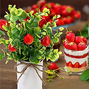 Omldggr 3Pack Artificial Farmhouse Centerpiece Decoration- Artificial Strawberry, Lemon, Orange, Artificial Potted Plant for Spring Summer Farmhouse Decoration, Home Tiered Tray Tabletop Display