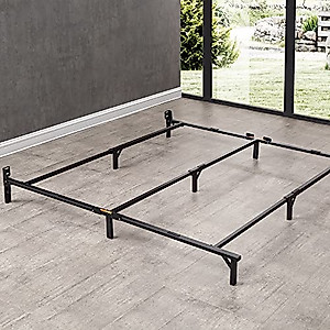 Classic Brands Hercules Compact Heavy-Duty Metal Bed Frame | Adjustable Width Fits Queen, King, and Cal King Mattresses, Black