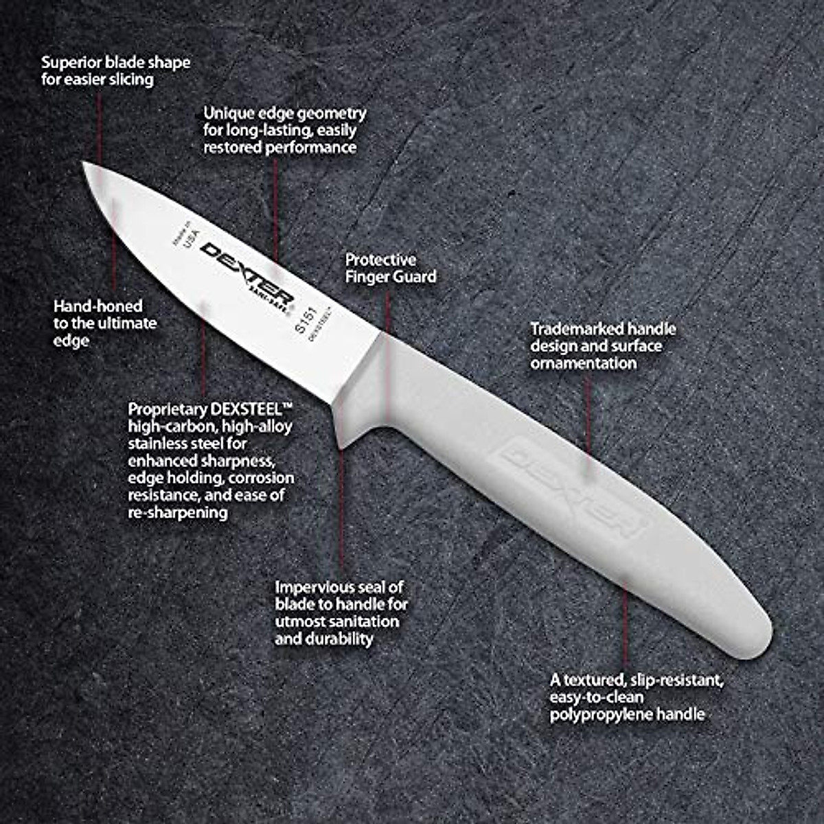 Dexter-Russell 3½" Vegetable Knife, S151PCP, SANI-Safe Series