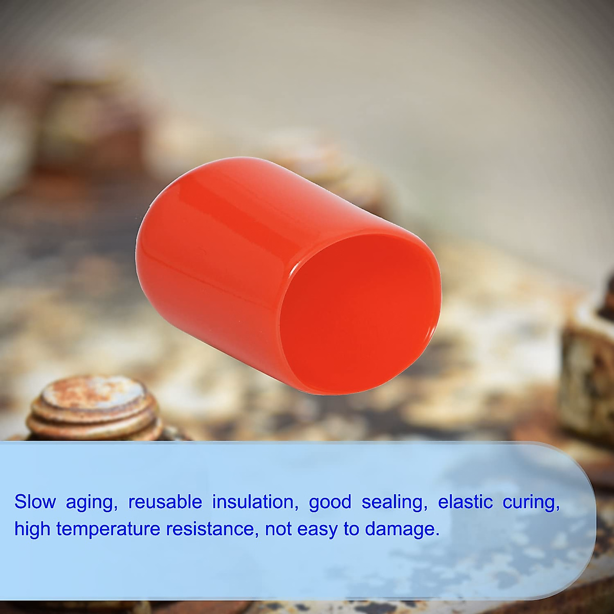 Aopin Rubber Round End Cap Cover 1-1/4 Inch (32mm) Screw Thread Protectors PVC Flexible Tubing Pipe Protective Bolt Screw Thread Protector Safety Cover | for Pipe Post Tubing Rod Cover 10 Pcs (Red)