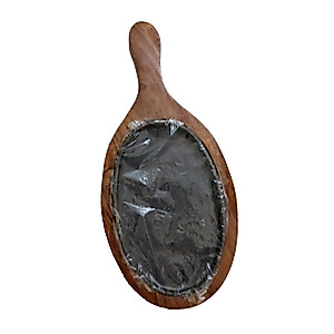 Sahishnu Online & Marketing Fajita Pan with Wooden Tray Handle, Sizzling Brownie Sizzler Plate/Tray with Wooden Base with Handle