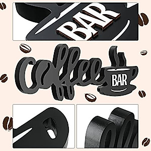 Yulejo Coffee Bar Sign Wooden Block Farmhouse Coffee Bar Decor Rustic Coffee Bar Decor for Coffee Bar Wooden Coffee Decor for Coffee Bar Home Office Kitchen