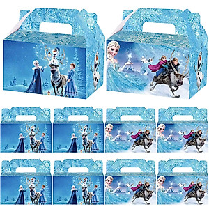 16 PCS Frozen Party Favor Boxes, Frozen Theme Candy Cookies Party Gift Boxes Cardboard Gable Boxes for Kids Fans Birthday Party Supplies Baby Shower Party Decoration
