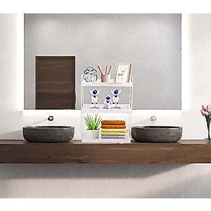 AfooBezos 3-Tier Countertop Organizer for Counter Stylish Wood Vanity Shelf Storage Skincare Tray Organizers Shelf for Bathroom Storage Organization