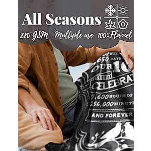 InnoBeta 10th Anniversary Tin Gifts, 10th Marriage Wedding Anniversary, Valentine's Day Gifts for Husband, Wife, 10 Year Wedding Anniversary Blanket for Him, 10th for Her and Couple (50"x65")