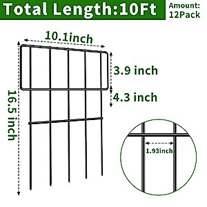 Garden Fencing Animal Barrier, GDUNDUN Outdoor Bright Light Rustproof Steel Animal Barrier Fence No Dig, Multi-Purpose, Suitable for Garden, Yard, Orchard, Farm, DIY The Shape You Want (12 Pack)