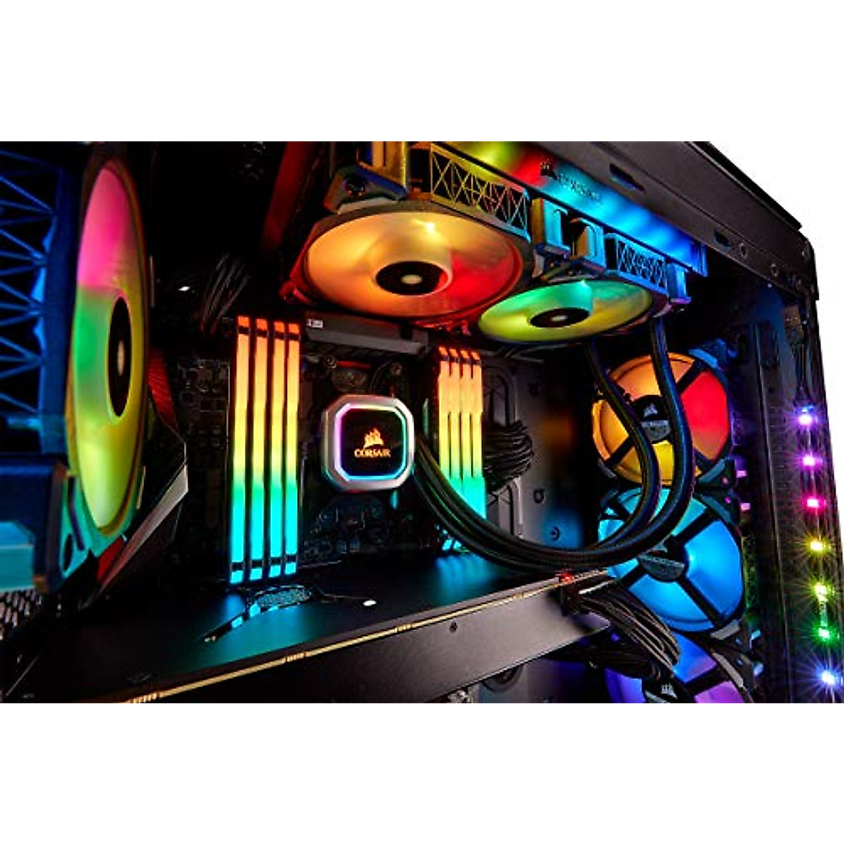 Corsair H100i RGB PLATINUM AIO Liquid CPU Cooler,240mm,Dual ML120 PRO RGB PWM Fans,Intel 115x/2066,AMD AM4/TR4