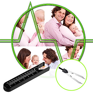 EKG Caliper ECG Calipers Measuring Tool with Ruler Electrocardiogram Drafting Divider for Nursing (Black,2 Pieces)