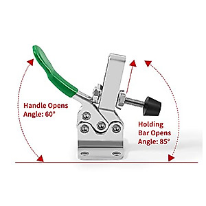10 pack Hold Down Toggle Clamps Latch Antislip Red 201B Hand Tool 200Lbs Holding Capacity Antislip Horizontal Quick Release Heavy Duty Toggle Clamp Tool (201B 10pcs Green)