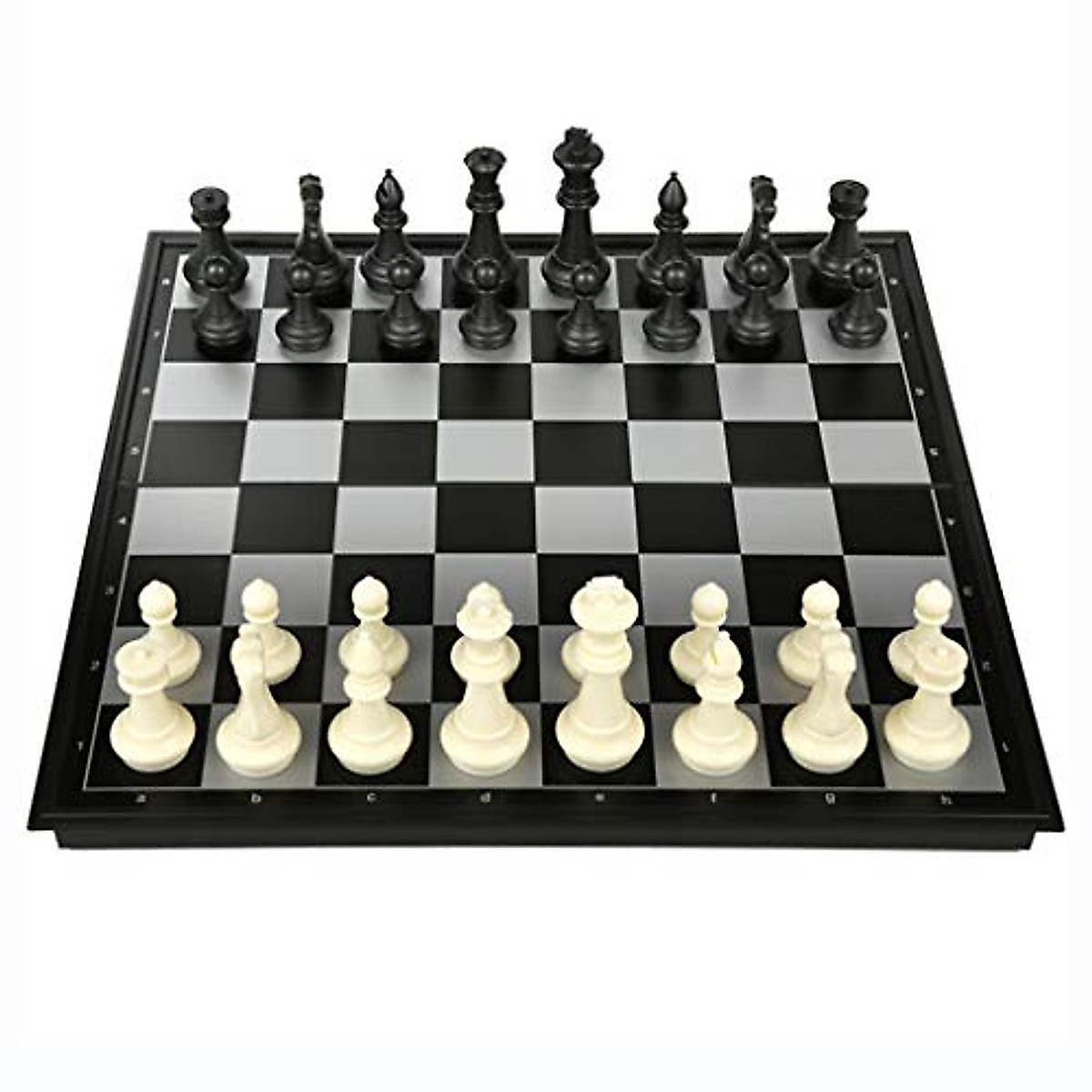 DWQ Standard Magnetic Chess Set Portable Foldable Chess Board Black and White International Chess，Puzzle Games for Adults Kid Beginners Professional Competition (Size : Small)