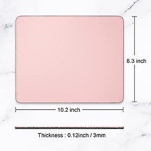 Hsurbtra Mouse Pad, Premium-Textured Square Mousepad 10.2 x 8.3 Inch, Stitched Edge Anti-Slip Waterproof Rubber Mouse Mat, Pretty Cute Mouse Pad for Office Gaming Laptop Women Kids Pink