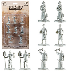 Monster Townsfolk Mini Fantasy Figures - 8pc Tradesmen Non Player Character NPC Miniatures - 1" Hex-Sized Compatible with DND Dungeons and Dragons, Pathfinder, All RPG Tabletop Games