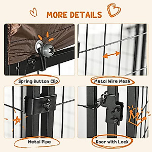 PawHut Dog Kennel Outdoor with Waterproof Canopy, Dog Run with Galvanized Chain Link, Secure Lock, for Backyard and Patio, Large and Medium Sized Dogs, 9.3' x 4.6' x 5.2'