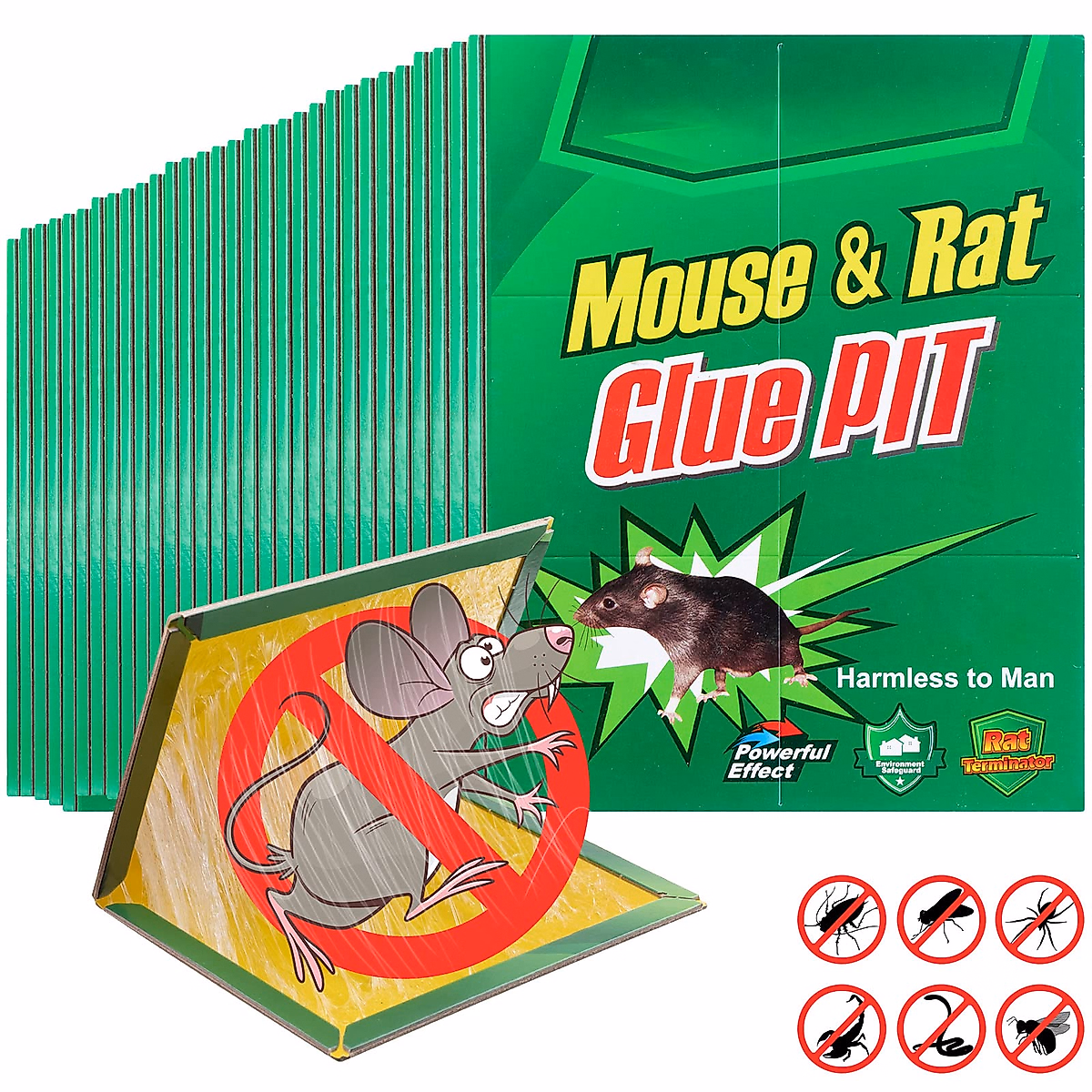 30 Pcs Mouse Traps Mouse Glue Traps with Enhanced Stickiness Sticky Traps for Mice, Rats Sticky Pads Mouse Glue Boards Pest Control Traps for House Indoor Outdoor Easy to Set (30 Pcs, 9.4'' x 6.6'')