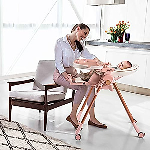Peg Perego Prima Pappa Zero 3 - High Chair - for Children Newborn to 3 Years of Age - Made in Italy - Mon Amour (Beige & Pink)