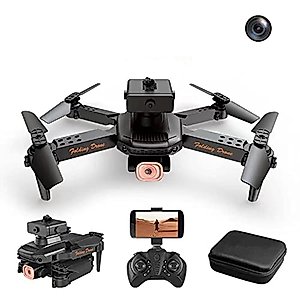 Drone with Camera, Mini Drone With Dual 1080P HD FPV Camera Remote Control Toys Gifts For Boys With Altitude Hold, Headless Mode One Key Start, with Batteries (Black(Single camera))