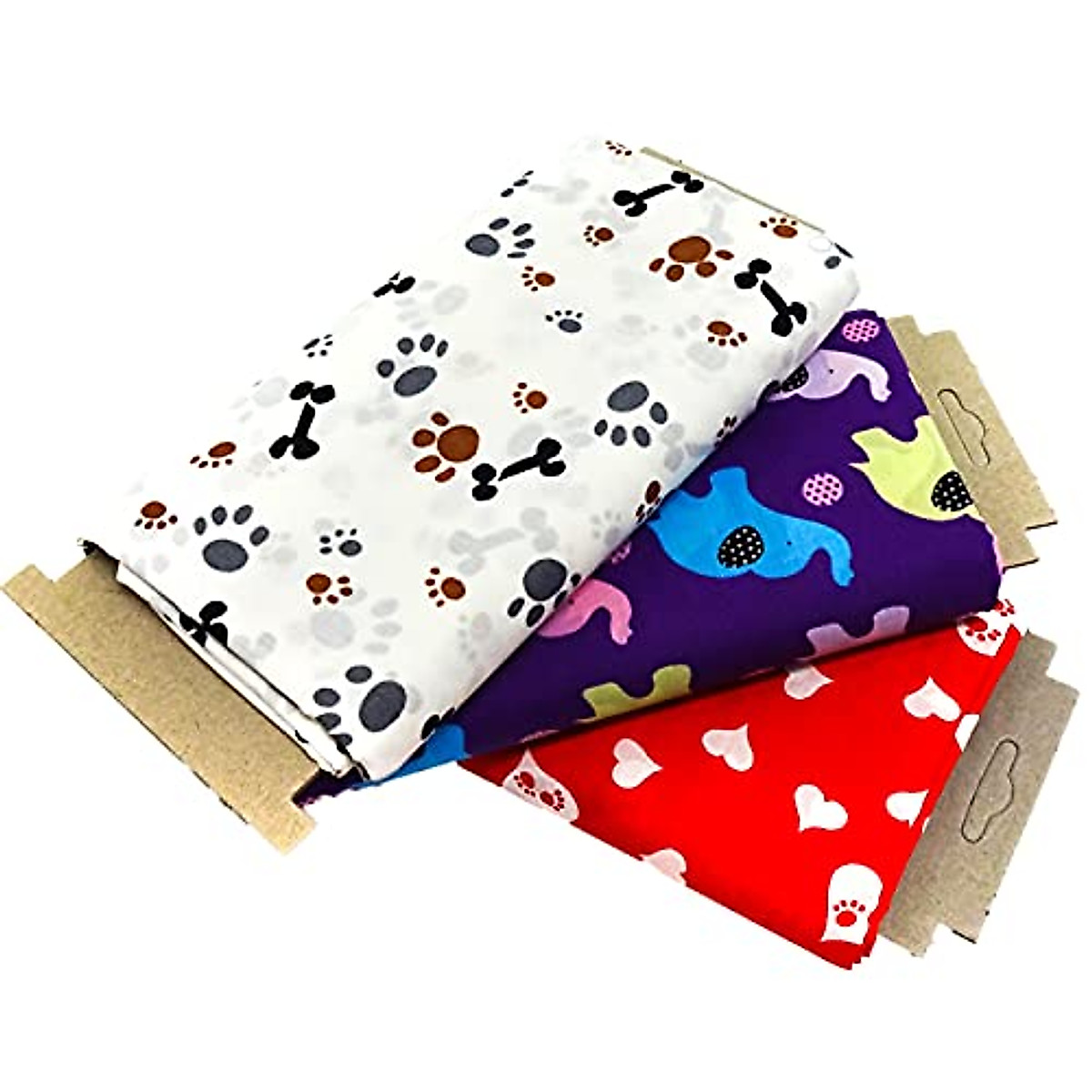 Shason (2 Yards Cut) Pets Poly Cotton Fabric Craft Projects Precut Printed Animal Pet Design, Red