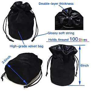 Double Color Glow in The Dark Dice Set 35 Pieces Polyhedral Dice for RPG DND MTG Games Include Black Velvet Pouch