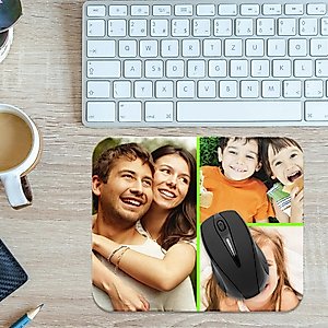 WIRESTER Personalized Custom Mousepad with Your Photo, Frame Color for Home, Office and Gaming Desk, Non-Slip Rectangle Mouse Pad