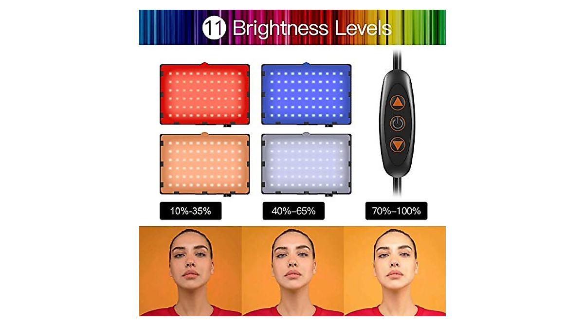EMART LED Video Light | Dimmable, 4 Filters & Tripod for Studio
