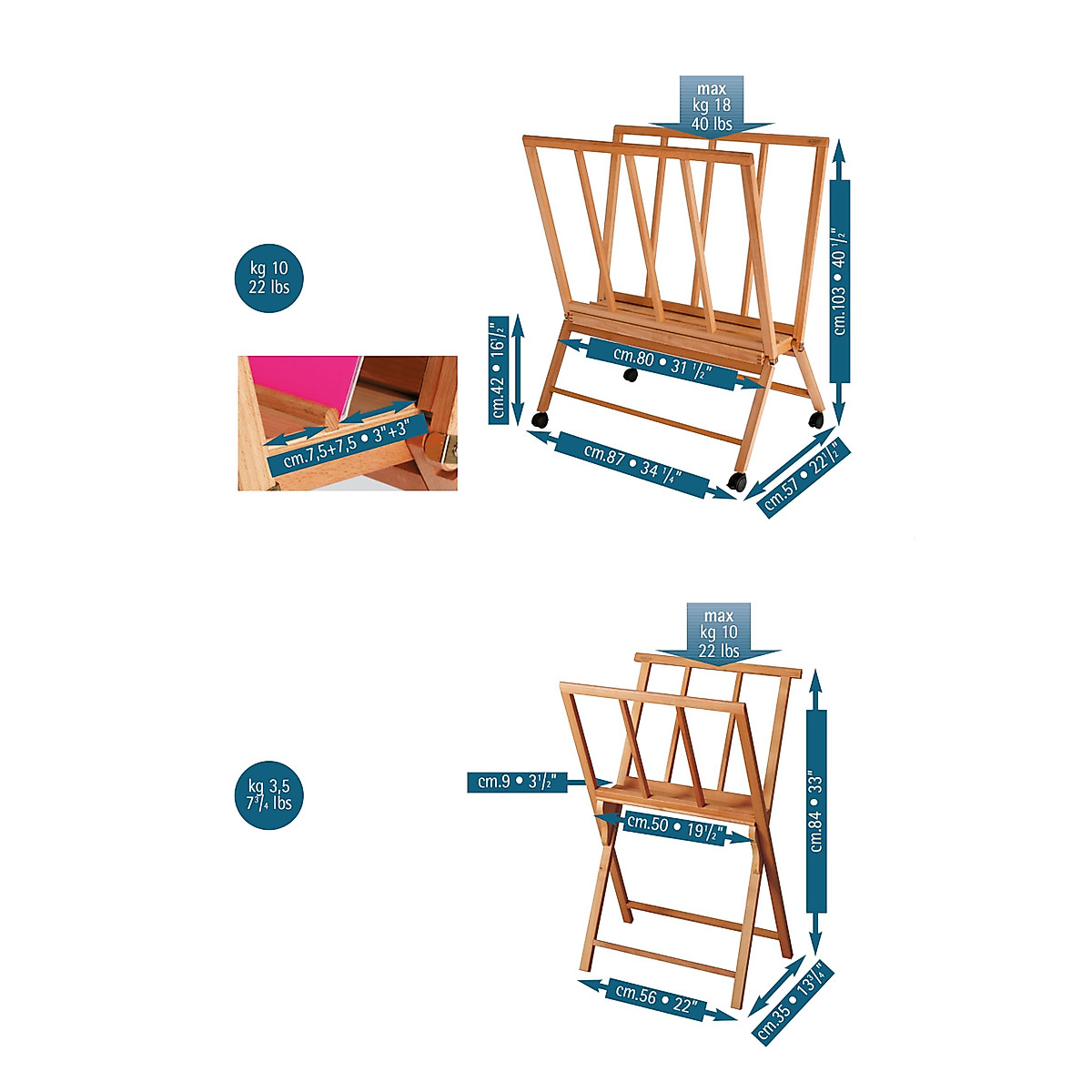 Mabef Print Rack (MBM-38), Natural