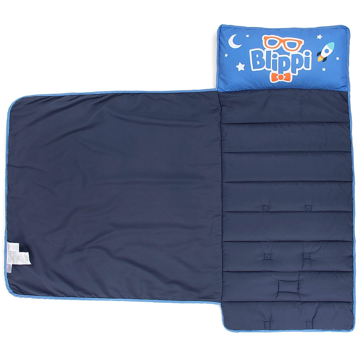 Jay Franco Blippi PJ Party Time Nap Mat – Built-in Pillow and Blanket - Super Soft Microfiber Kids'/Toddler/Children's Bedding, Ages 3-7