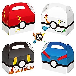 Video Game Goodie Bags 16 Pcs Gift Candy Treat Boxes for Kids Boys Girls Fairy Ball Comic Monster Video Game Anime Themed Party Decorations Supplies Favors