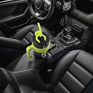 40 oz Tumbler with Handle, Stainless Steel Double Wall Vacuum Bottle Travel Mug, 100% Leakproof Insulated Tumbler with Straw and Lid, Reusable Coffee cup for gift (Black)