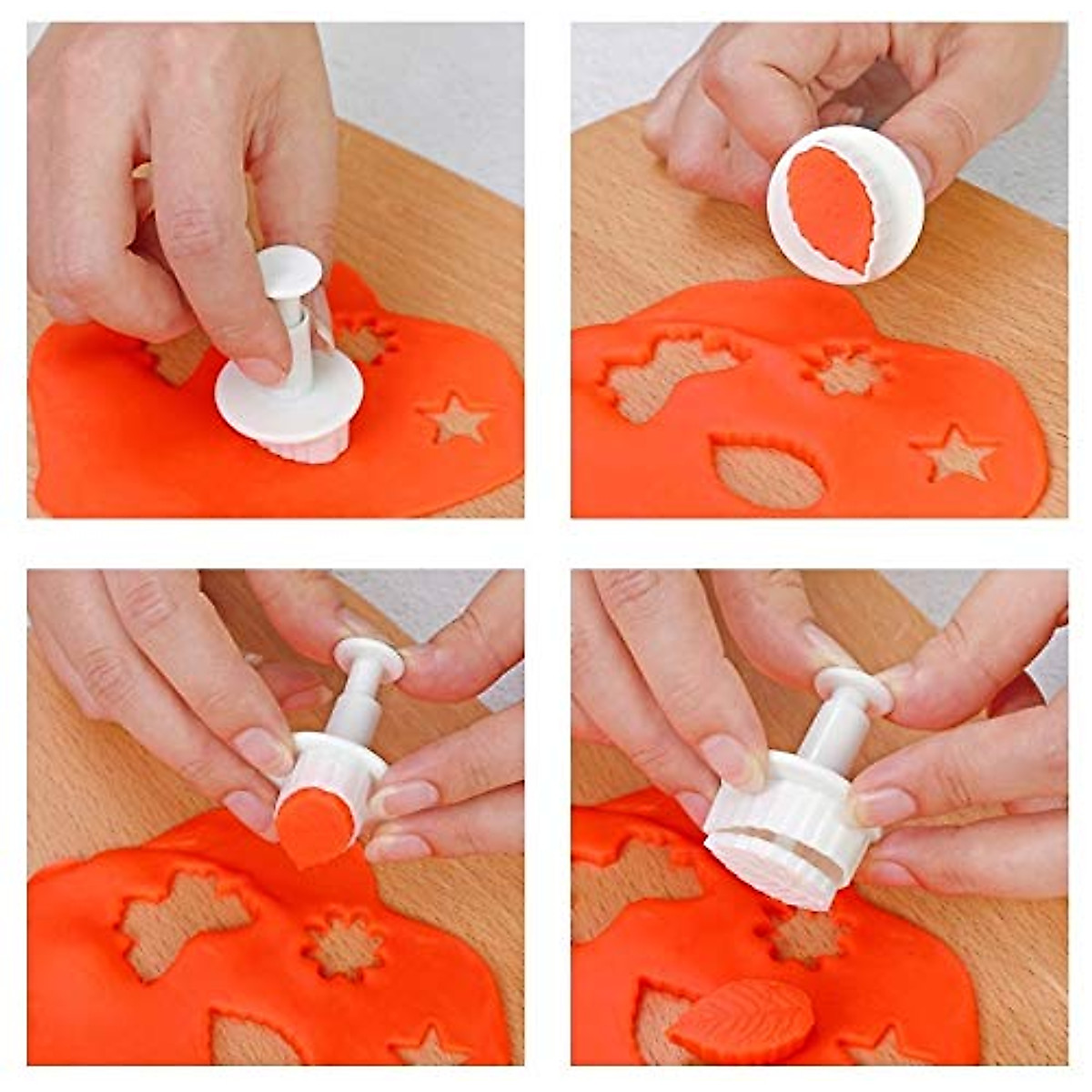 33 Piece Fondant Cake Cookie Plunger Cutter Sugarcraft Flower Leaf Butterfly Heart Shape Decorating Mold DIY Tools