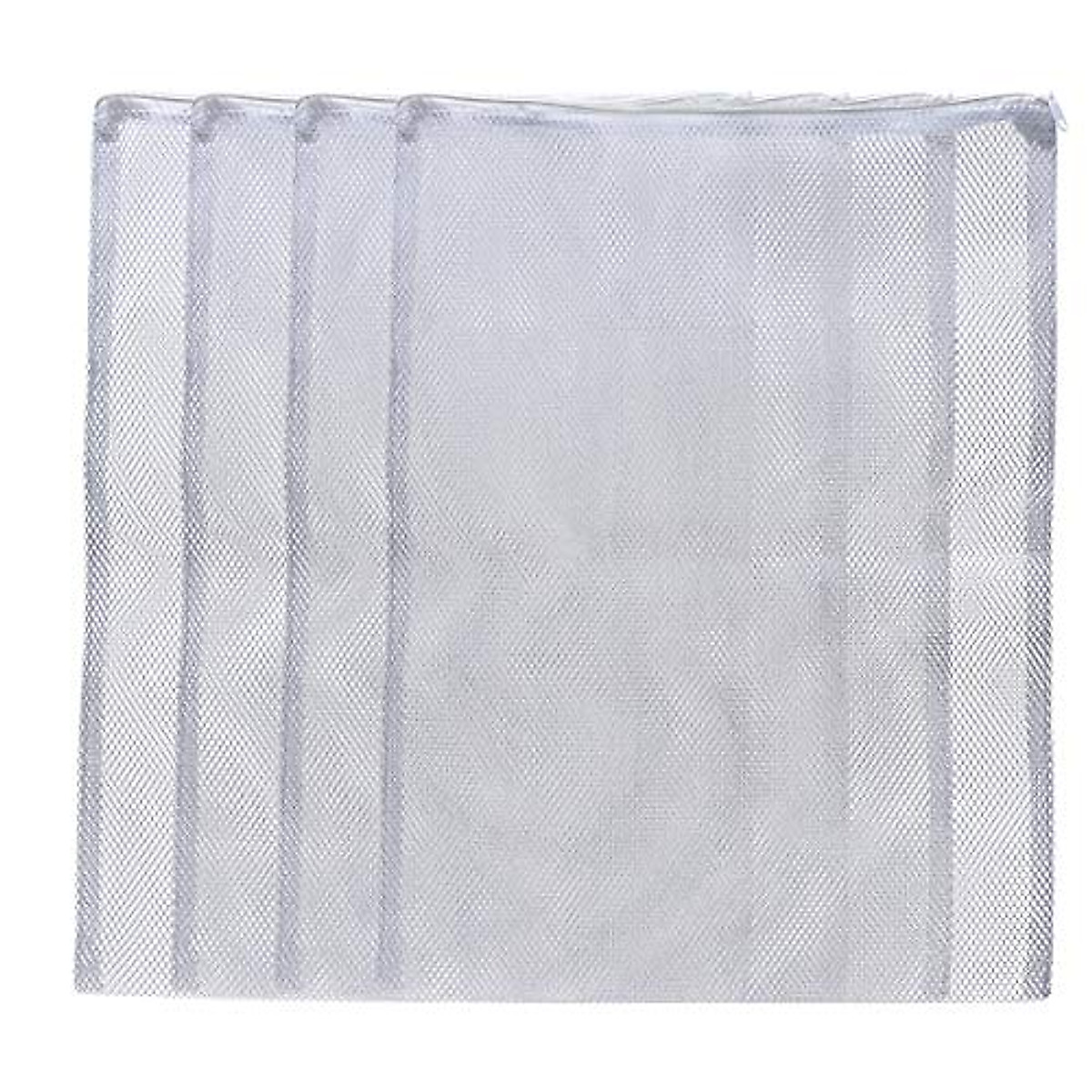ALEGI Large Filter Media Bags,Aquarium Mesh Bags with Plastic Zipper,White Net Bags for Bio Balls, Ammonia Remover 17.8" by 13.5" (4pcs)