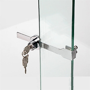 TEMKIN Door Stoppers Security Glass Cabinet Sliding Door Lock Display Cabinet File Cabinet Lock Sliding Door Lock Door Chain (Size : A)