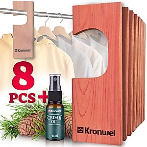 Aromatic Cedar Blocks for Clothes Storage w/Cedar Oil, Red Cedar Wood Hang Ups for Closets & Drawers, Cedar Closet & Drawer Fresheners Set