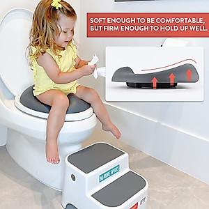 Prince Lionheart Tinkle Squish Potty Training Seat - Storm for Boys And Girls, Fits Most Toilets, Non-Slip with Splash Guard