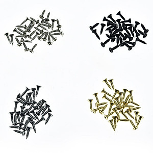 KAISH 30pcs Premium Stainless Steel #3 x 3/8" Guitar Bass Pickguard Screws Back Plate Screw Switch Plate Screws for USA Les Paul/SG Black