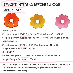 Lanyihome Cat Recovery Collar - Cute Flower Neck Cat Cones After Surgery, Adjustable Cat E Collar, Surgery Recovery Elizabethan Collars for Kitten Cats Puppy Rabbits M Size (2pcs)