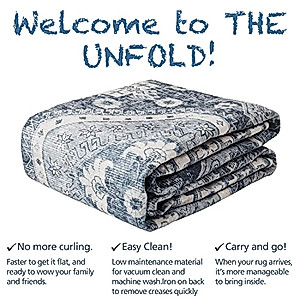 jinchan Area Rug 2x7 Washable Rug Runner Rug Hallway Rug Vintage Carpet Indoor Kilim Rug Grey Blue Traditional Overdyed Retro Gray Accent Rug Non Slip for Kitchen Bathroom Living Room Bedroom