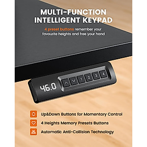 Ergear Electric Standing Desk Adjustable Height with 2 Drawers, 55 x 28 Inches Sit Stand Up Desk with Storage Shelf, 3 Memory Presets, for Home Office