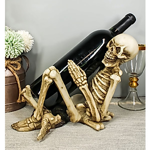 Ebros Gift Large Day of The Dead Grinning Horny Skeleton Humping Wine Bottle Holder Statue 10.25" Long As Halloween Macabre Ossuary Accent Decor Skulls and Skeletons Collection