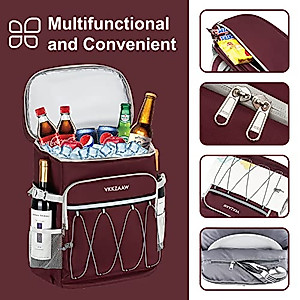 VKKZAAW Backpack Cooler 36 Cans Insulated Leak Proof, Soft Cooler Multifunctional Lightweight Lunch Backpack Insulated Waterproof for Women Men