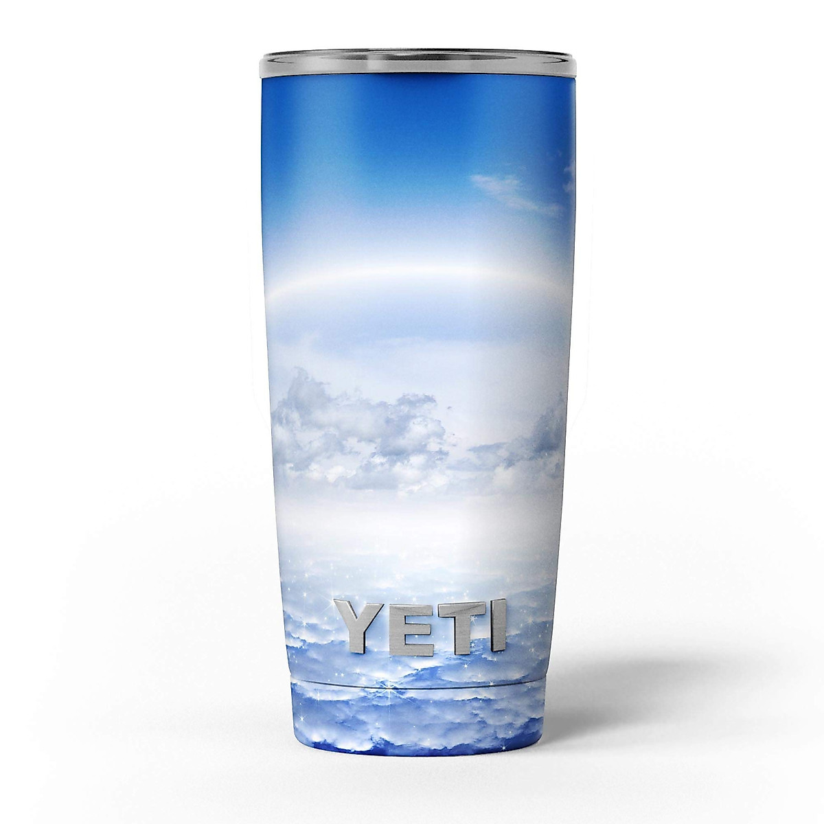 Design Skinz Vivid Blue Reflective Clouds on The Horizon - Skin Decal Vinyl Wrap Kit Compatible with The Yeti Rambler Cooler Tumbler Cups